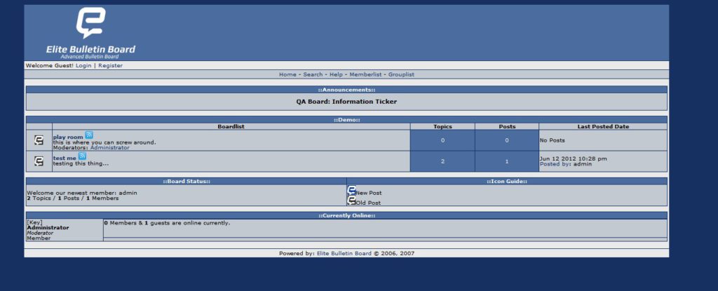 Elite Bulletin Board Demo Site » Try Elite Bulletin Board without ...