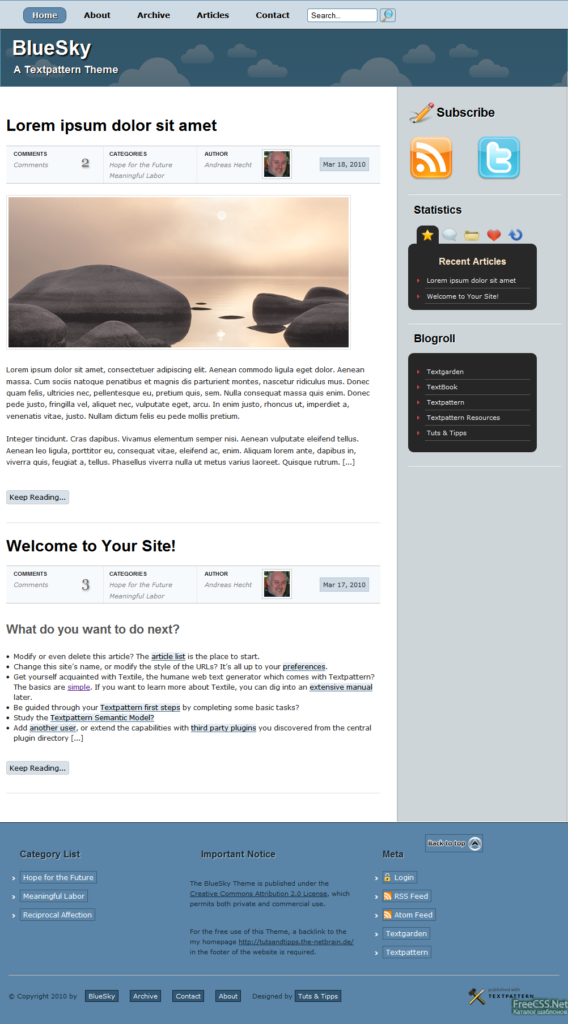 Textpattern Demo Site » Try Textpattern without installing it