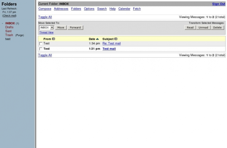 SquirrelMail Demo Site » Try SquirrelMail without installing it