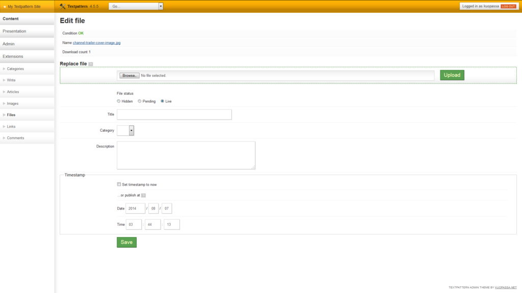 Textpattern Demo Site » Try Textpattern without installing it