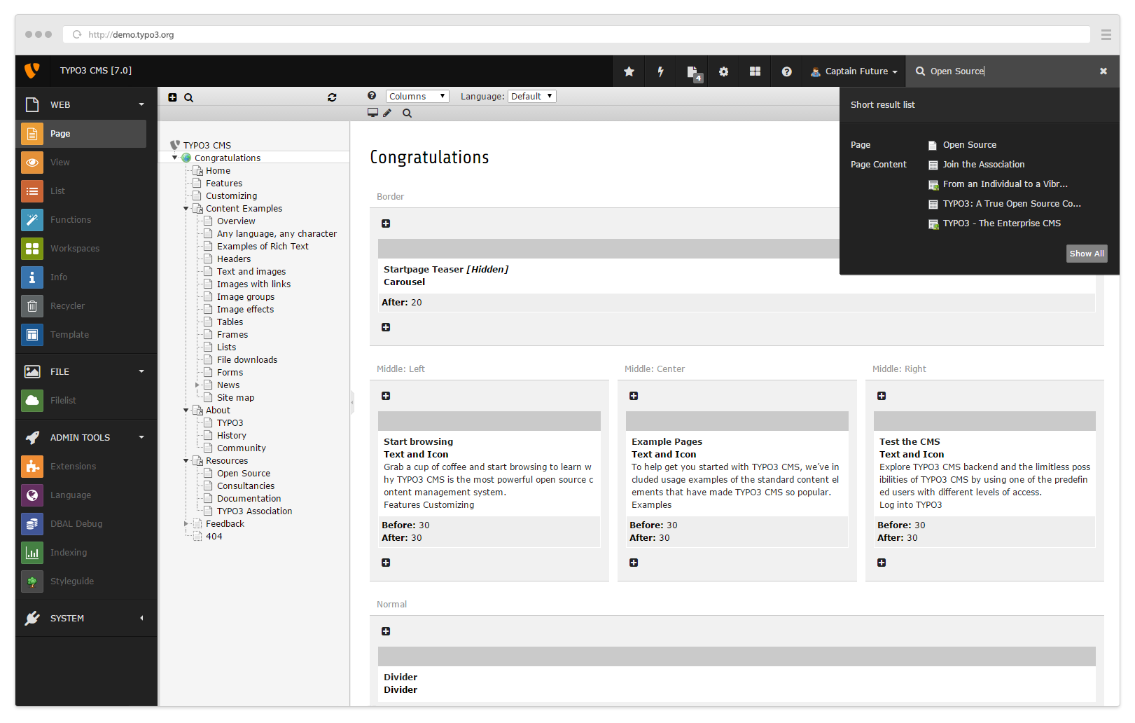 TYPO3 Demo Site » Try TYPO3 without installing it TYPO3 Demo Site » Try TYPO3 without installing it