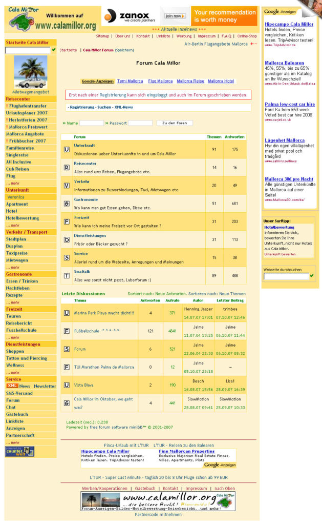 miniBB Demo Site » Try miniBB without installing it