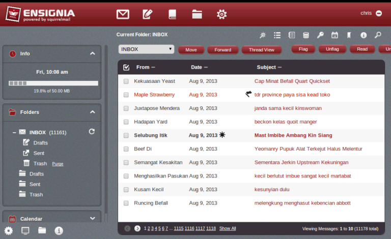 SquirrelMail Demo Site » Try SquirrelMail without installing it