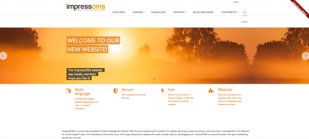 ImpressCMS Demo Site » Try ImpressCMS without installing it