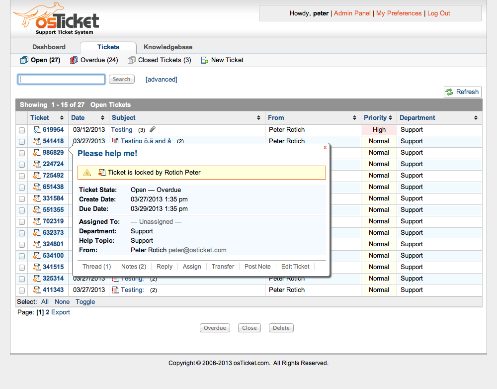 osTicket Demo Site » Try osTicket without installing it osTicket Demo Site » Try osTicket without installing it