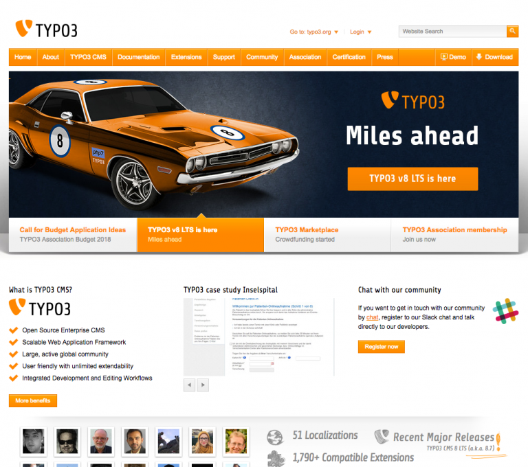 TYPO3 Demo Site » Try TYPO3 without installing it